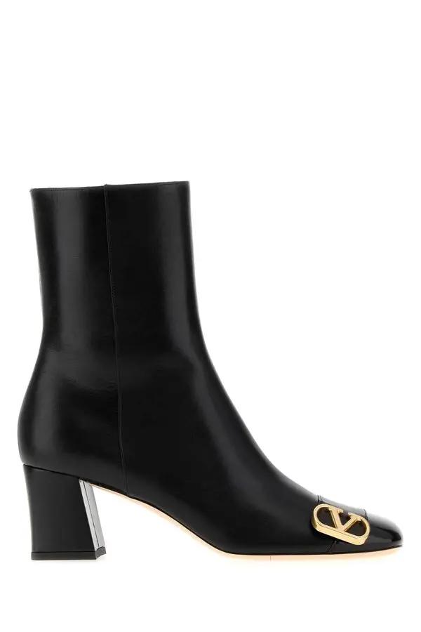 Valentino Garavani Leather Ankle Boots - Black