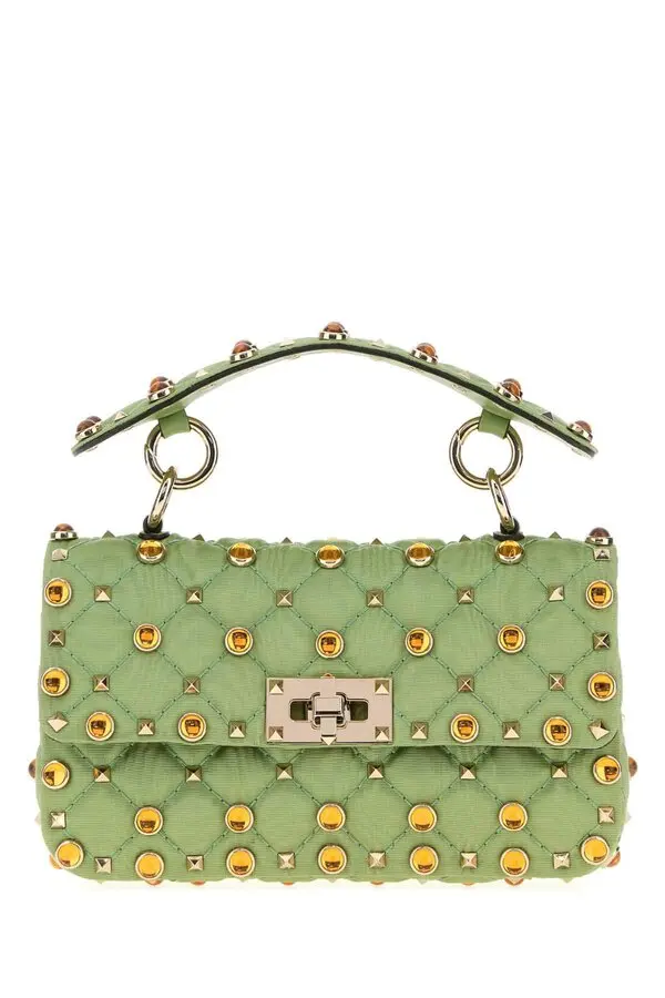 Valentino Garavani Fabric Rockstud Handbag - Green
