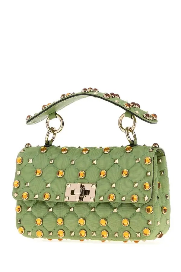 Valentino Garavani Fabric Rockstud Handbag - Green
