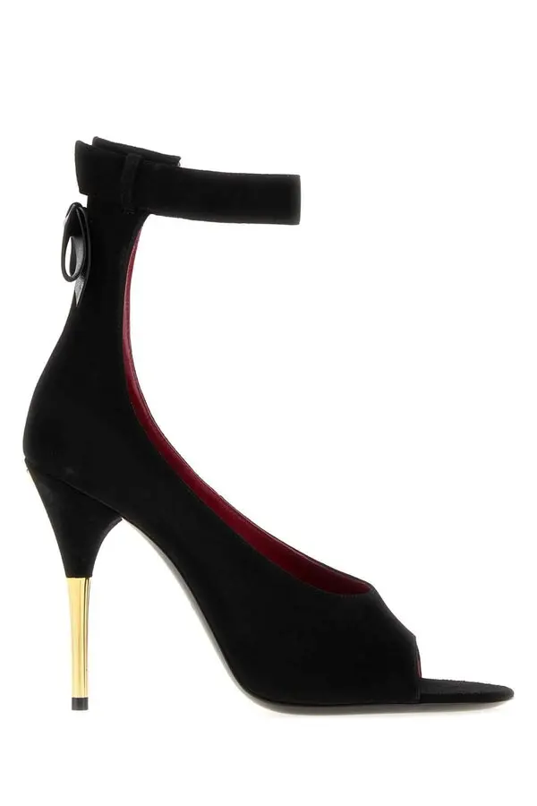Valentino Garavani Suede Fatale Sandals - Black