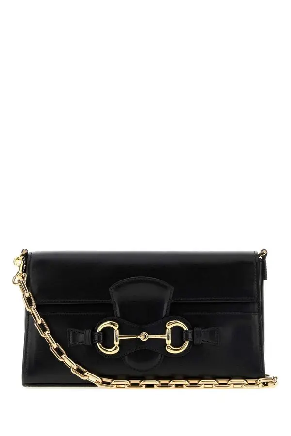 Gucci Leather Medium Horsebit Ristretto Shoulder Bag