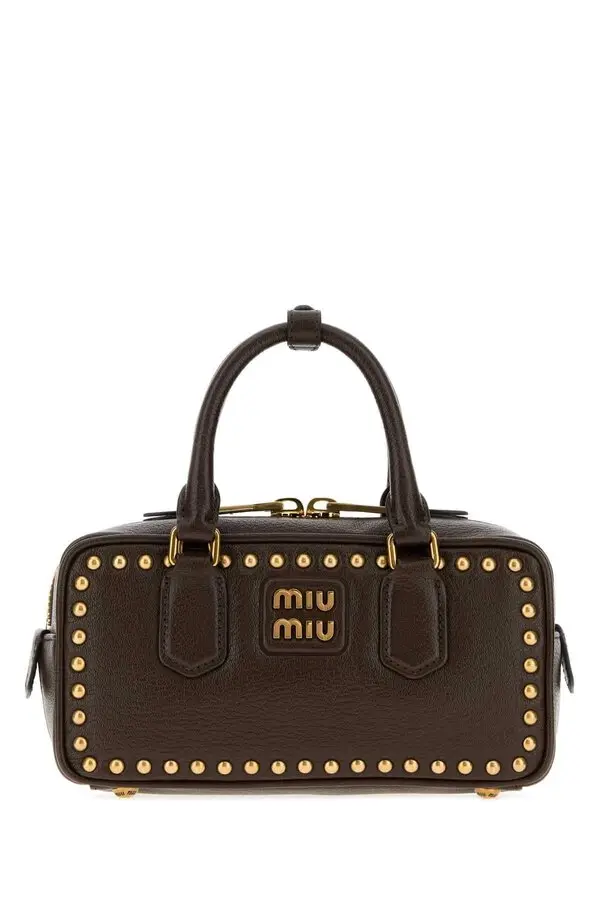 Miu Miu Dark Leather Arcadie Handbag