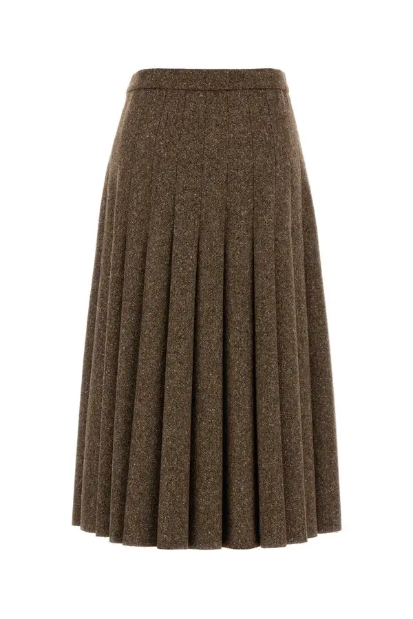 Brunello Cucinelli Melange Wool Blend Skirt