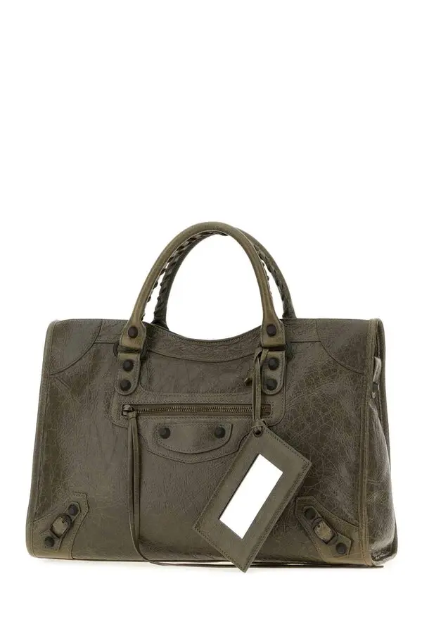 Balenciaga Army Leather Medium Le City Handbag - Green