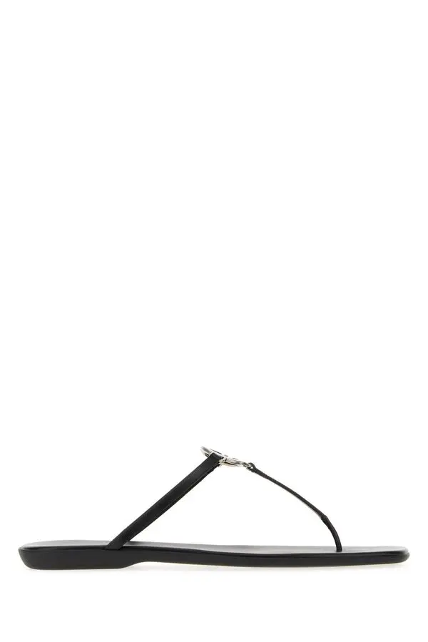 Gucci Leather Thong Slippers - Black