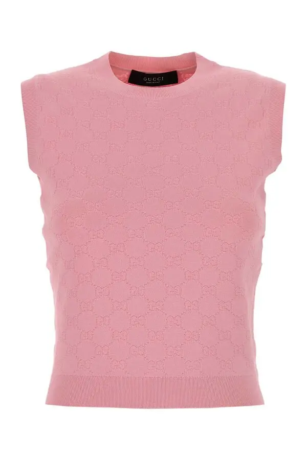 Gucci Gg Jacquard Vest - Pink