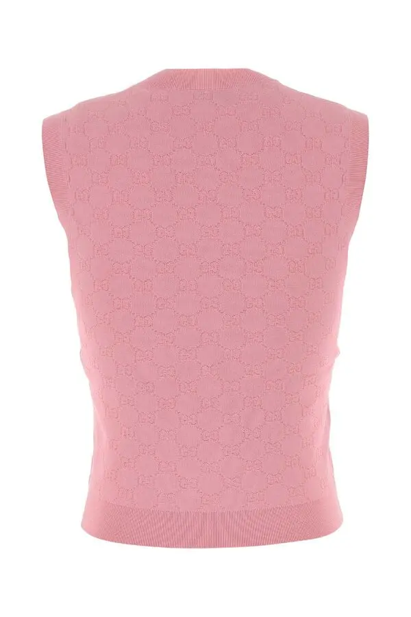 Gucci Gg Jacquard Vest - Pink