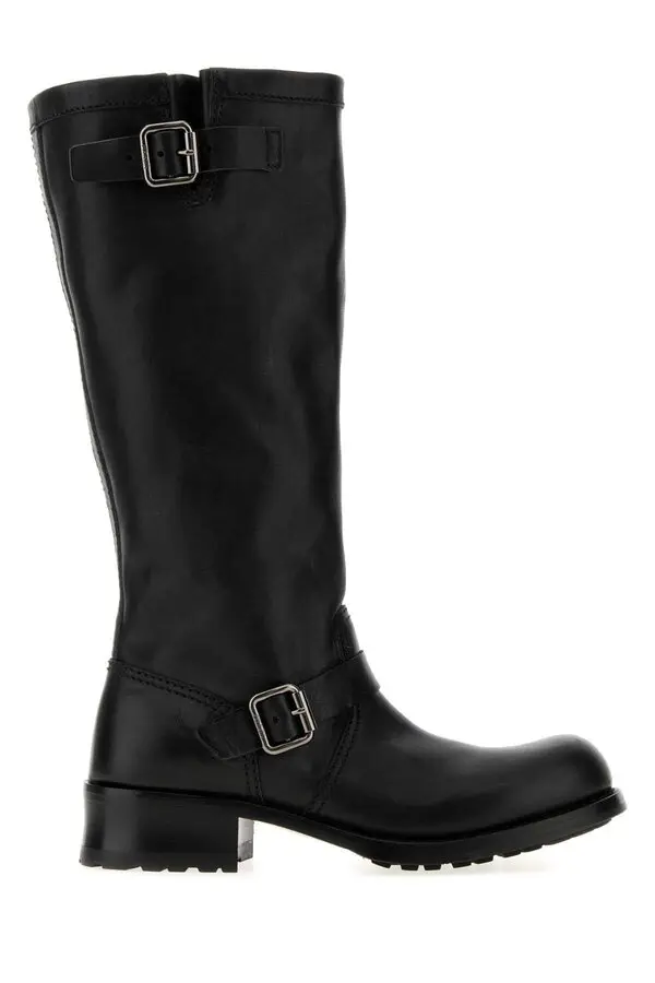 Prada Leather Boots - Black