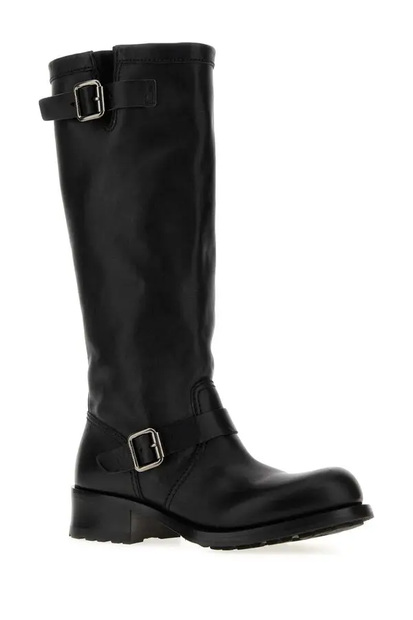 Prada Leather Boots - Black