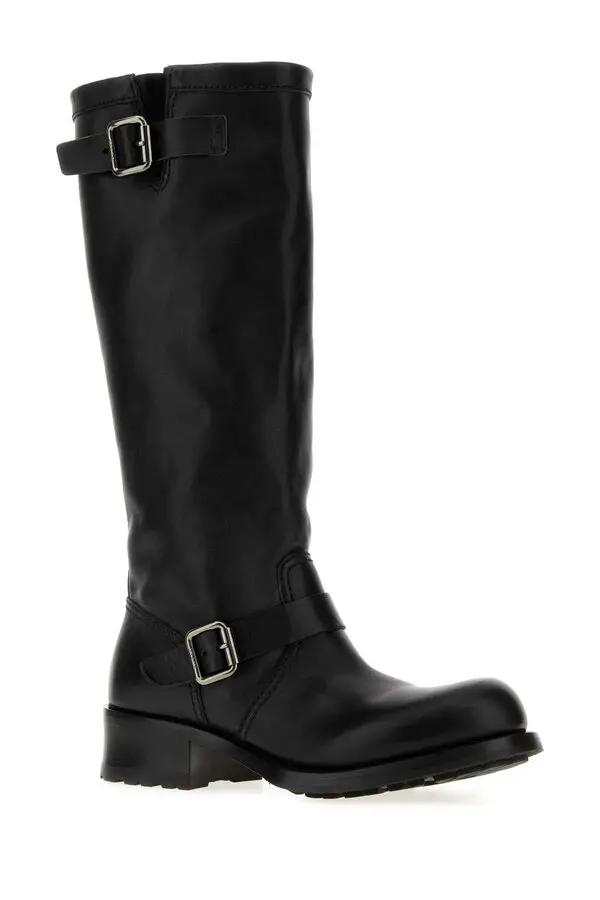 Prada Leather Boots - Black