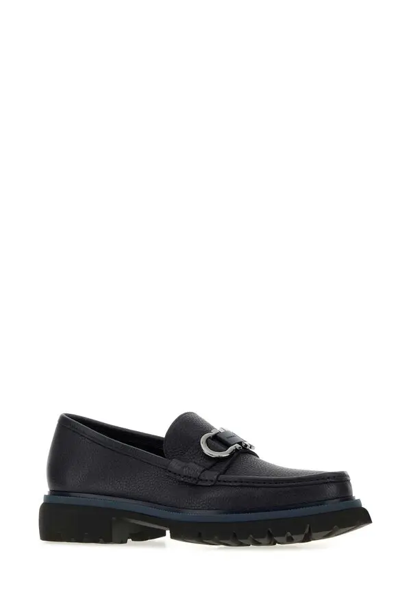 FERRAGAMO Midnight Leather Cocoon Loafers