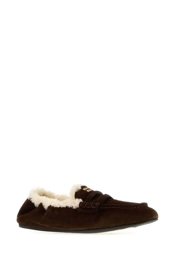 Miu Miu Dark Suede Loafers