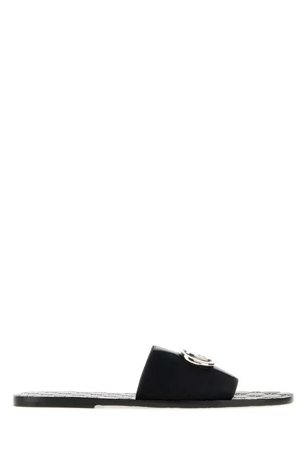Gucci Fabric Riviera Slippers - Black
