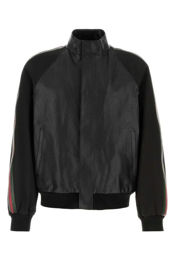Gucci Leather Bomber Jacket