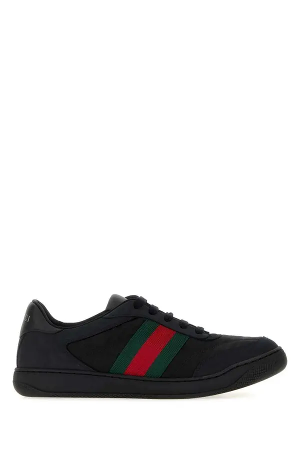 Gucci Leather And Fabric Screener Sneakers - Black