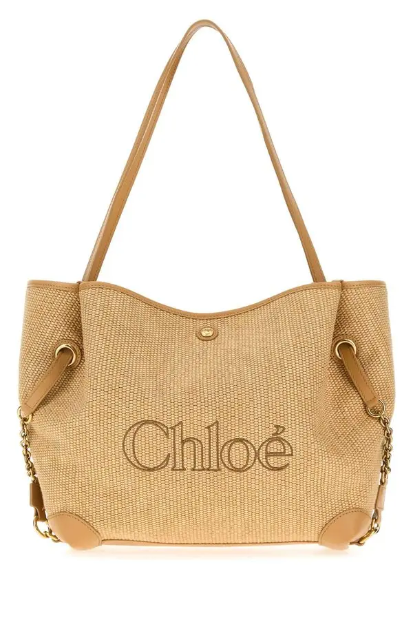 Chloé Raffia Clover Shopping Bag