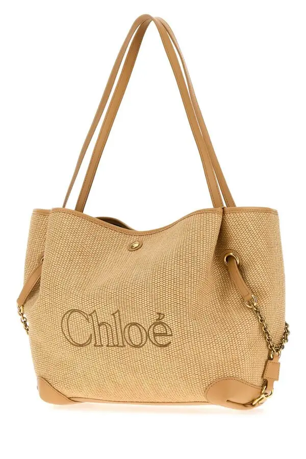 Chloé Raffia Clover Shopping Bag
