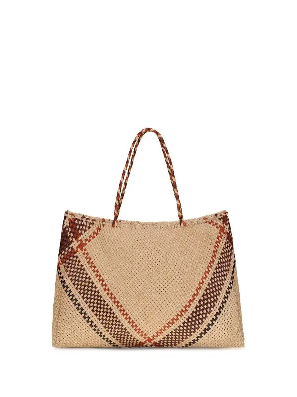 Dragon Diffusion Handwoven Leather Tote Bag - Cream