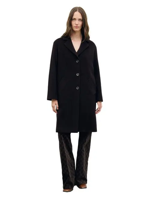 Gerard Darel Aelis Angora Blend Collared Overcoat - Cinnamon