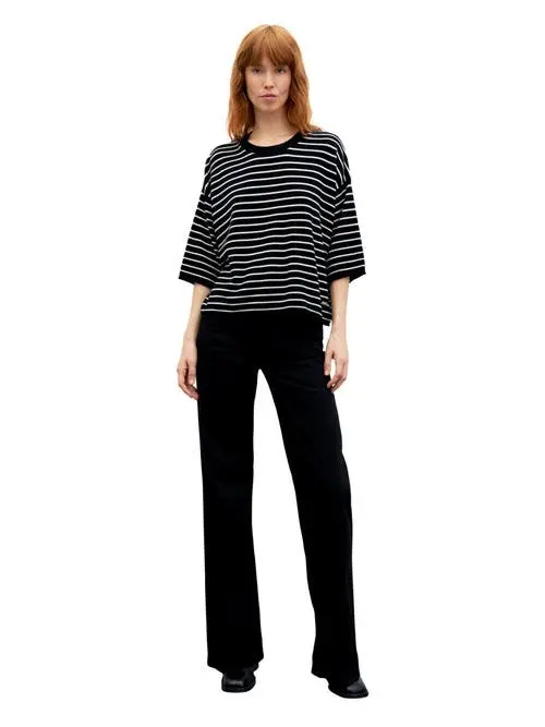 Gerard Darel Raya 3/4 Sleeve Striped Knit Top