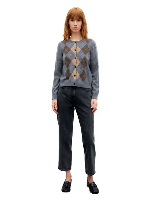 Gerard Darel Rely Argyle Button Front Cardigan