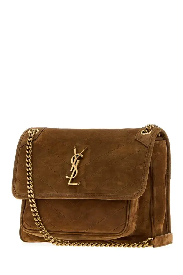 Saint Laurent Suede Medium Niki Shoulder Bag - Brown