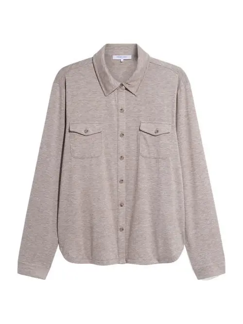 Gerard Darel Barba Button Front Shirt - Beige