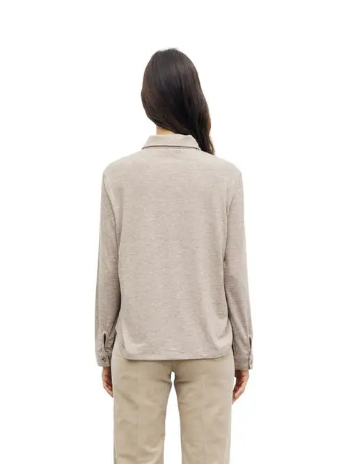 Gerard Darel Barba Button Front Shirt - Beige