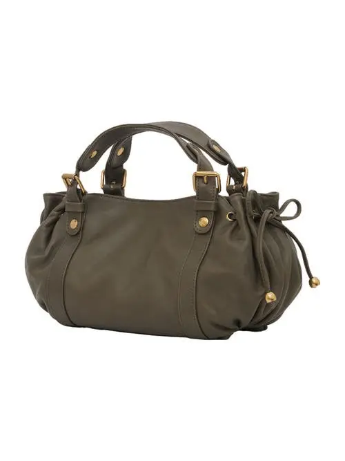 Gerard Darel 12h Mini Leather Handbag - Khaki
