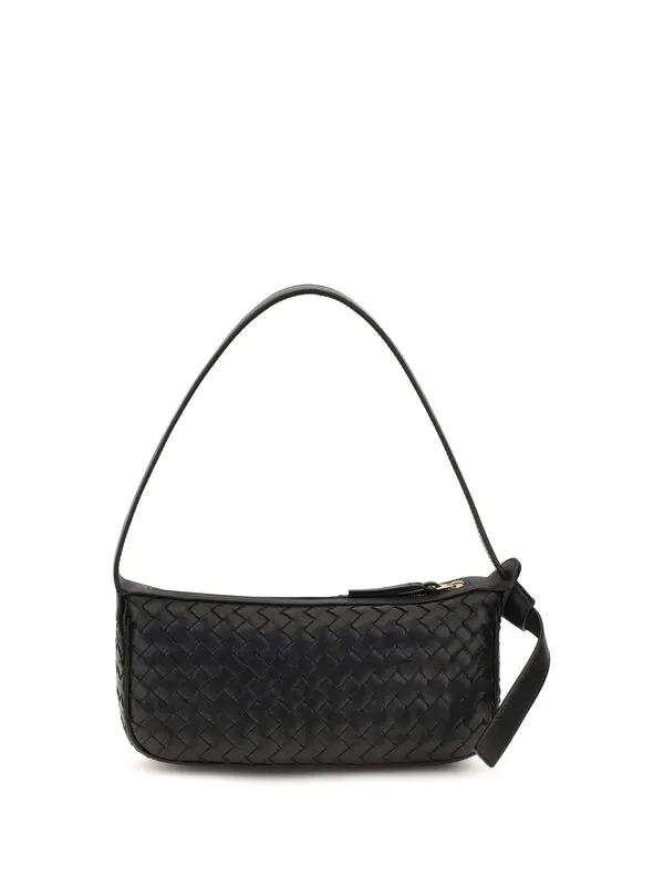Bottega Veneta Intrecciato Leather Shoulder Bag - Black