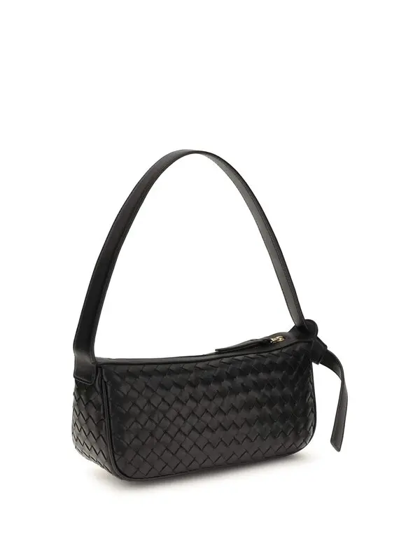 Bottega Veneta Intrecciato Leather Shoulder Bag - Black