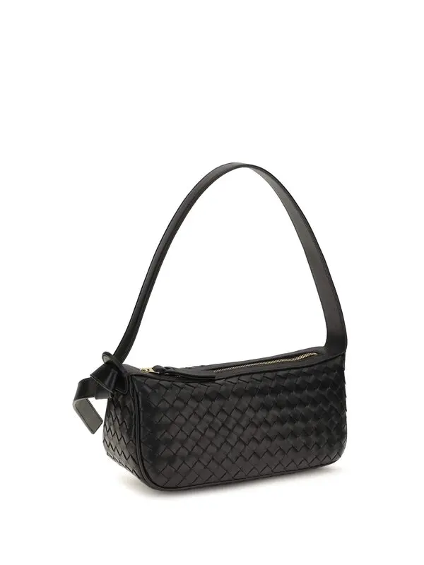 Bottega Veneta Intrecciato Leather Shoulder Bag - Black