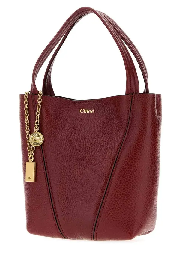 Chloé Tiziano Leather Small Spin Shopping Bag