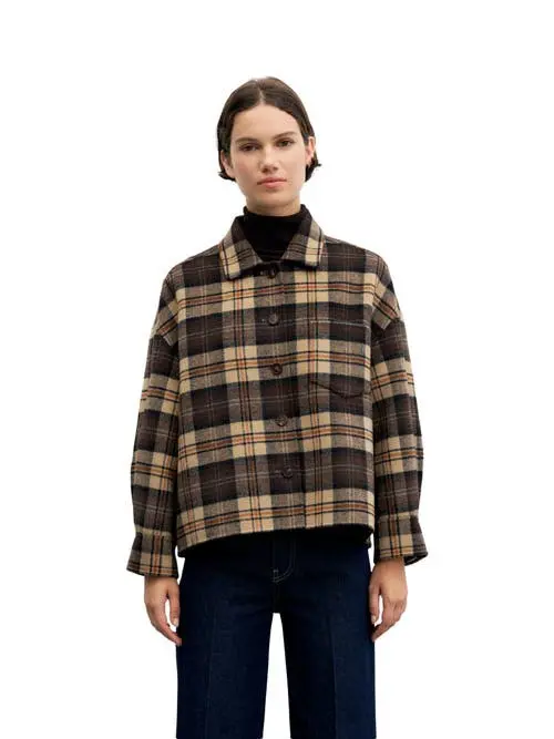 Gerard Darel Oversized Cropped Long Sleeve Shacket