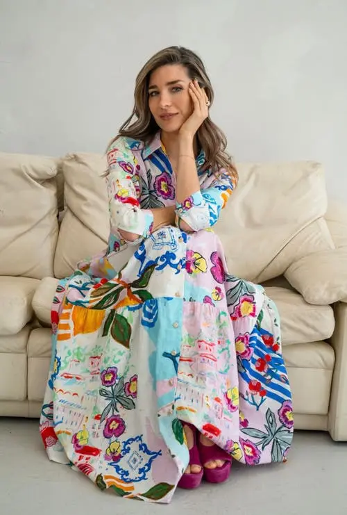 JRF Linen Maxi Shirt Dress"amalfi