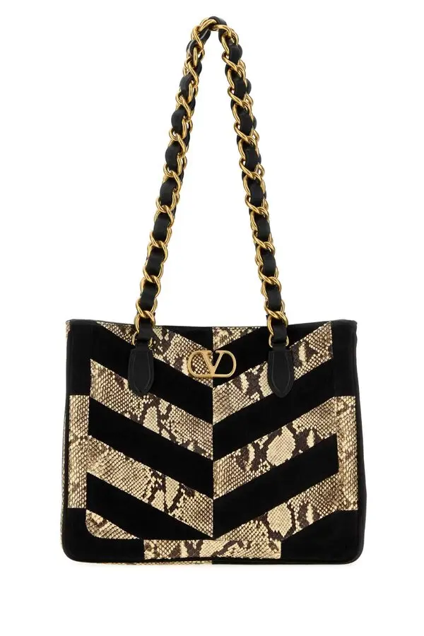 Valentino Garavani Leather And Suede Le Seine Shopping Bag - Multicolor
