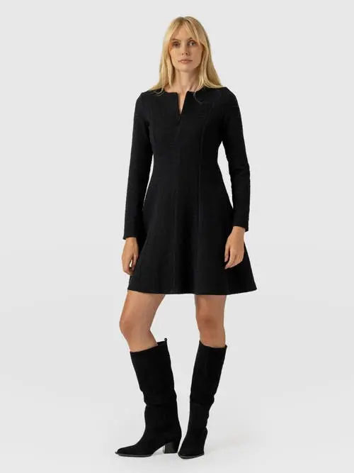 SAINT + SOFIA Orla Mini Dress - Black Boucle