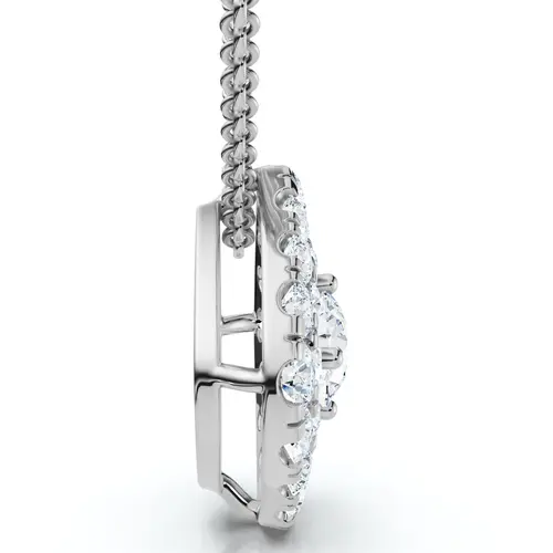BLISS DIAMOND 2ct Diamond Cushion Pendant Necklace Lab Grown 3/4