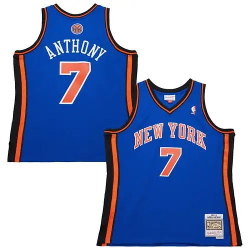 Mitchell & Ness Carmelo Anthony New York Knicks Big & Tall 2010/11 Swingman Jersey - Blue