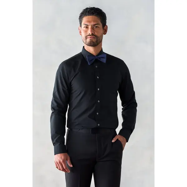 THE BLACK TUX Classic Cotton Dress Shirt - Black