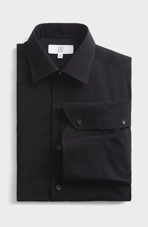 THE BLACK TUX Classic Cotton Dress Shirt - Black