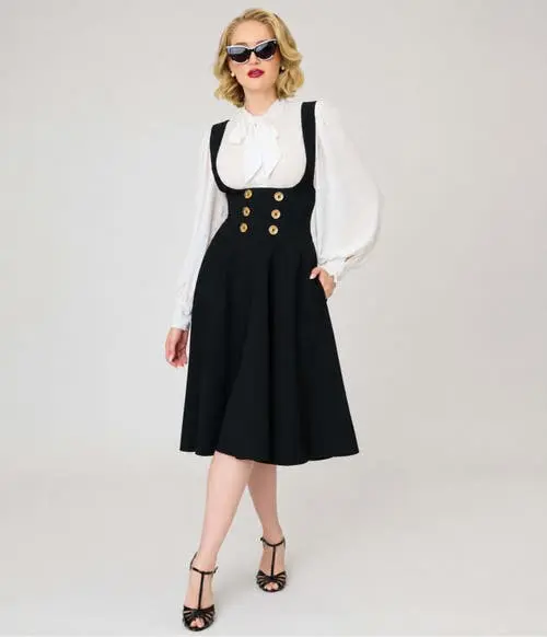 Unique Vintage Corset Pinafore Skirt