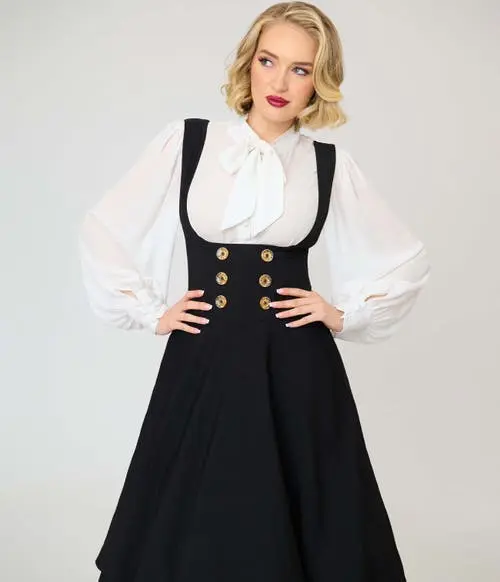 Unique Vintage Corset Pinafore Skirt