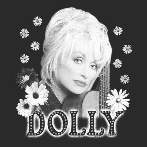 DOLLY PARTON Distressed Daisies Portrait Short Sleeve T-shirt