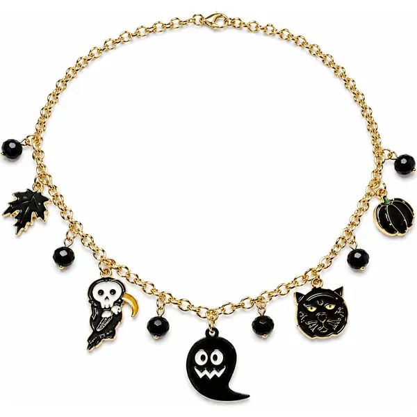 DONATELLO GIAN Tone Halloween Charm Necklace - Gold