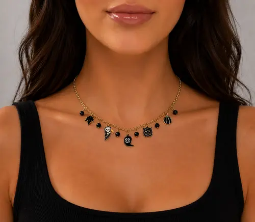 DONATELLO GIAN Tone Halloween Charm Necklace