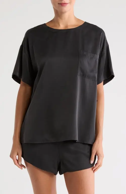 Lunya Washable Silk Short Pajamas - Immersed Black