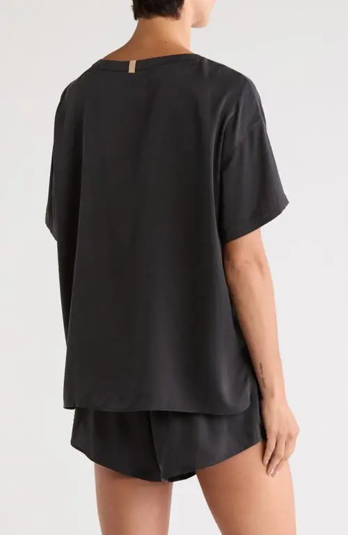 Lunya Washable Silk Short Pajamas - Immersed Black
