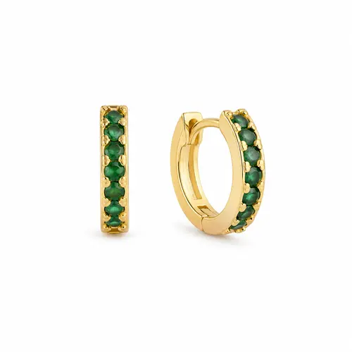 ERIN MCDERMOTT JEWELRY Gemstone And Gold Huggies - Green
