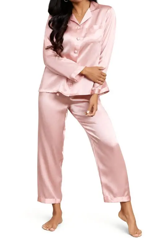 SILKSILKY Pure Silk Long Sleeve Pajamas - Pink